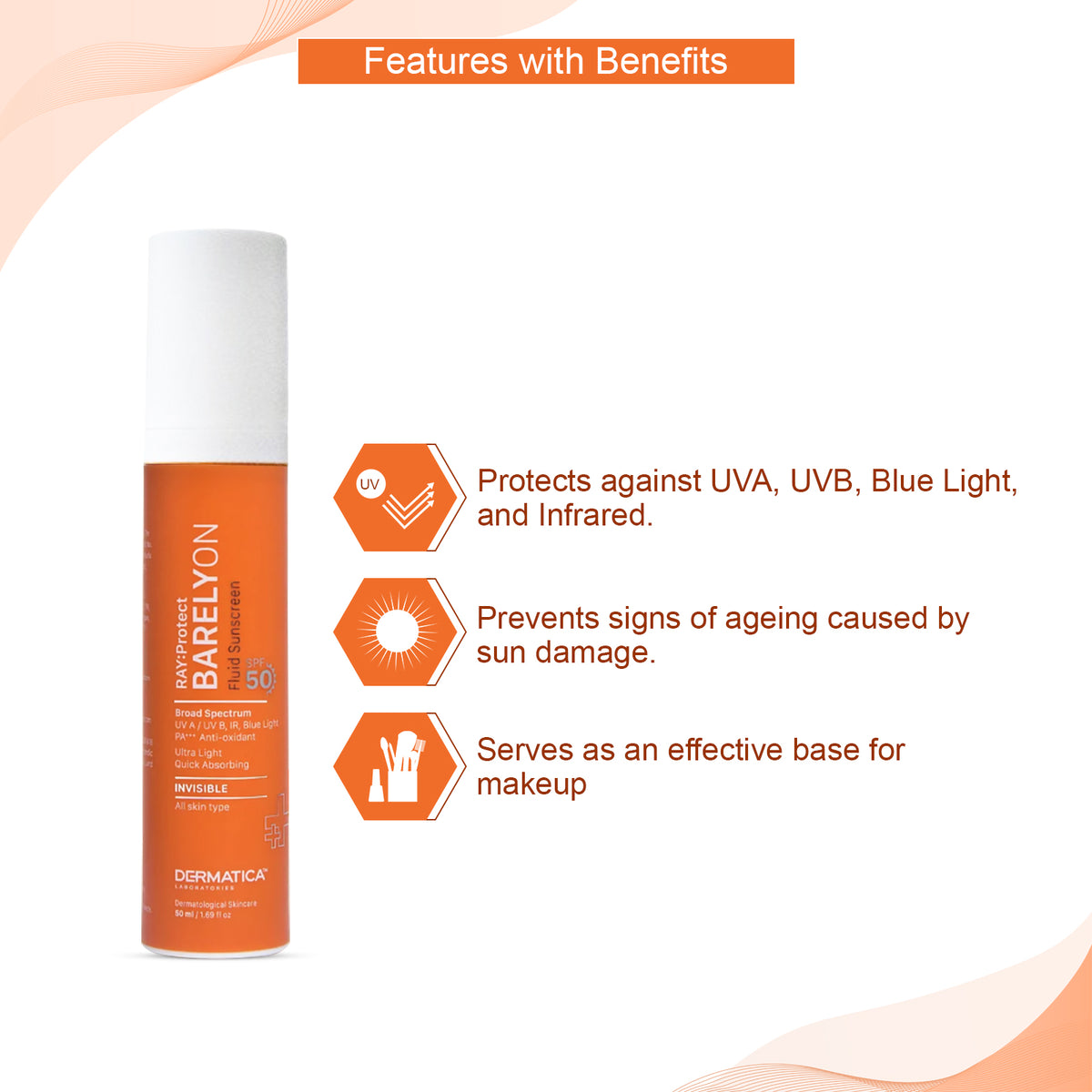 Buy Dermatica Ray: Protect Barelyon Fluid Sunscreen SPF 50 Online - Phimedy