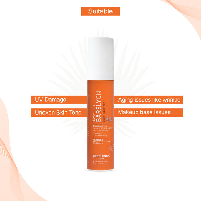 Buy Dermatica Ray: Protect Barelyon Fluid Sunscreen SPF 50 Online - Phimedy